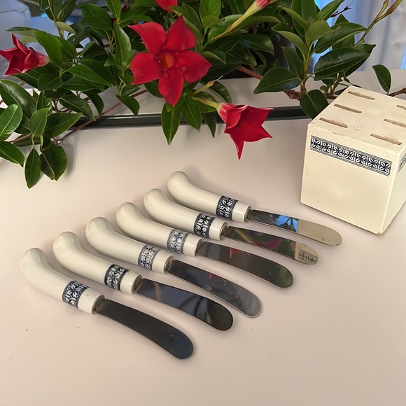 Kitchen | Set Of 6 Vintage Butter Knives With Wood Knife Block For Your ...